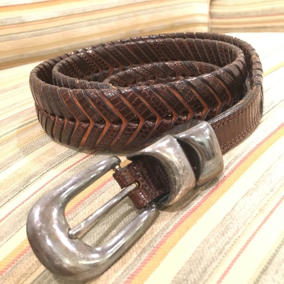 CALE | Accessories | Vintage Cale Braided Belt Genuine Lizard Skin ...